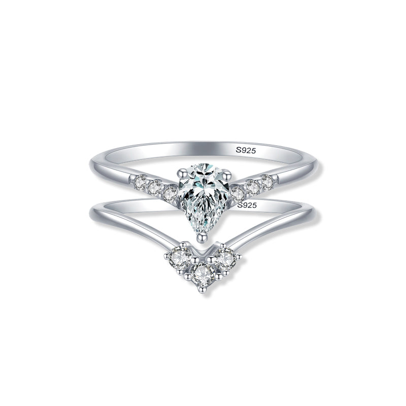 The Layla Pear Duo Sapphire Engagement Wedding Ring