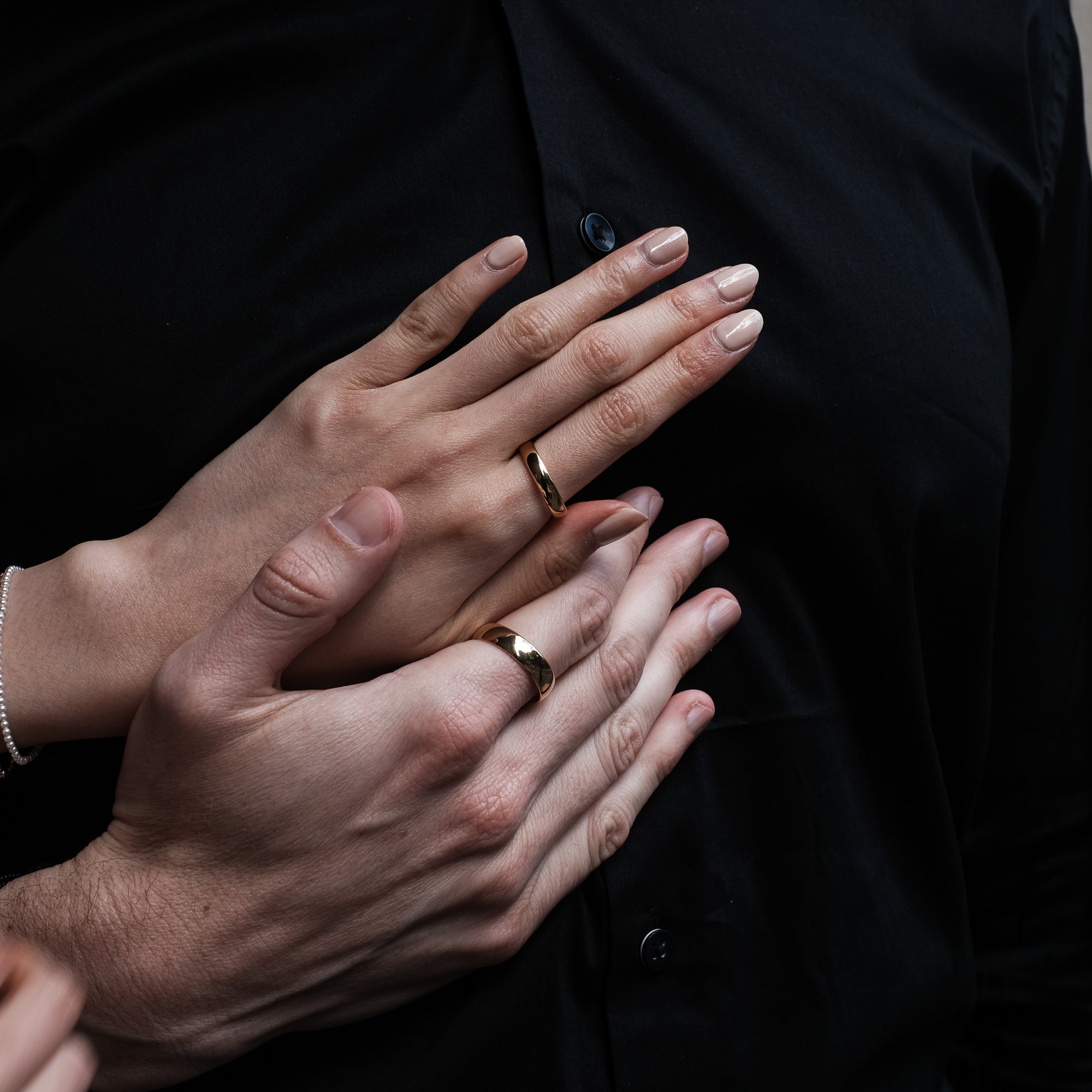 The Bond - Gold 4mm Tungsten Gloss Finish Curved Ring