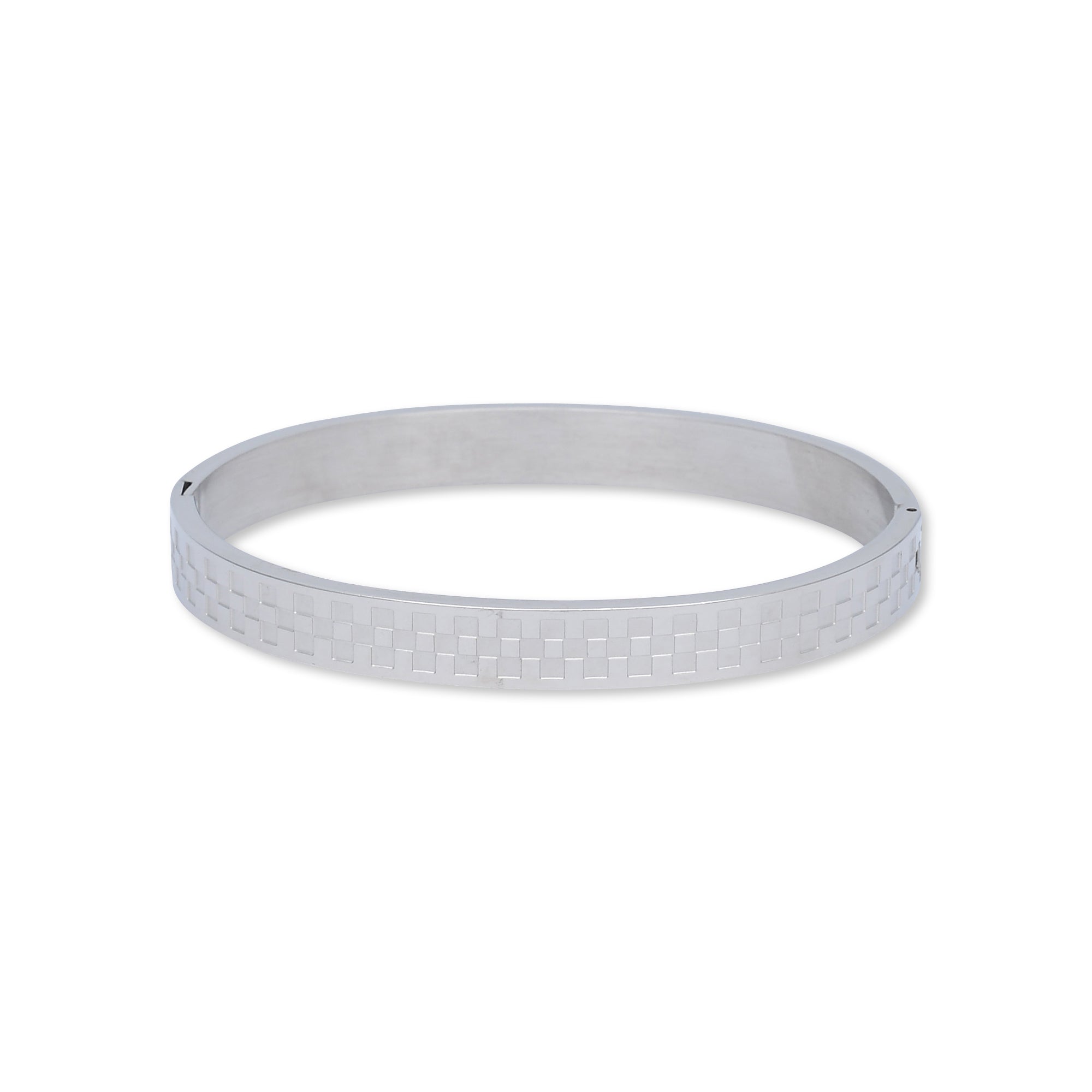 Silver Roman Stainless Steel Bangle Bracelet